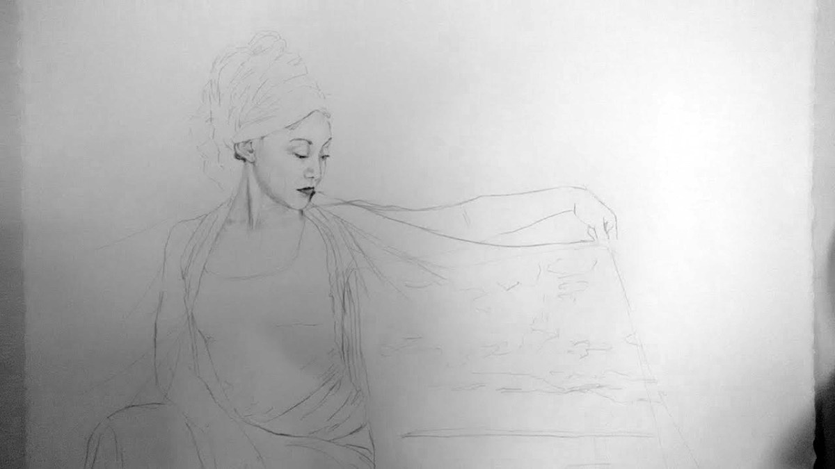 Early stages of a drawing – Maya Hum